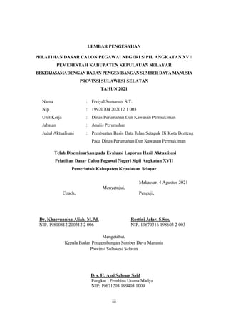 Laporan Hasil Aktualisasi (Pembuatan Basis Data Jalan Setapak Di Kota ...