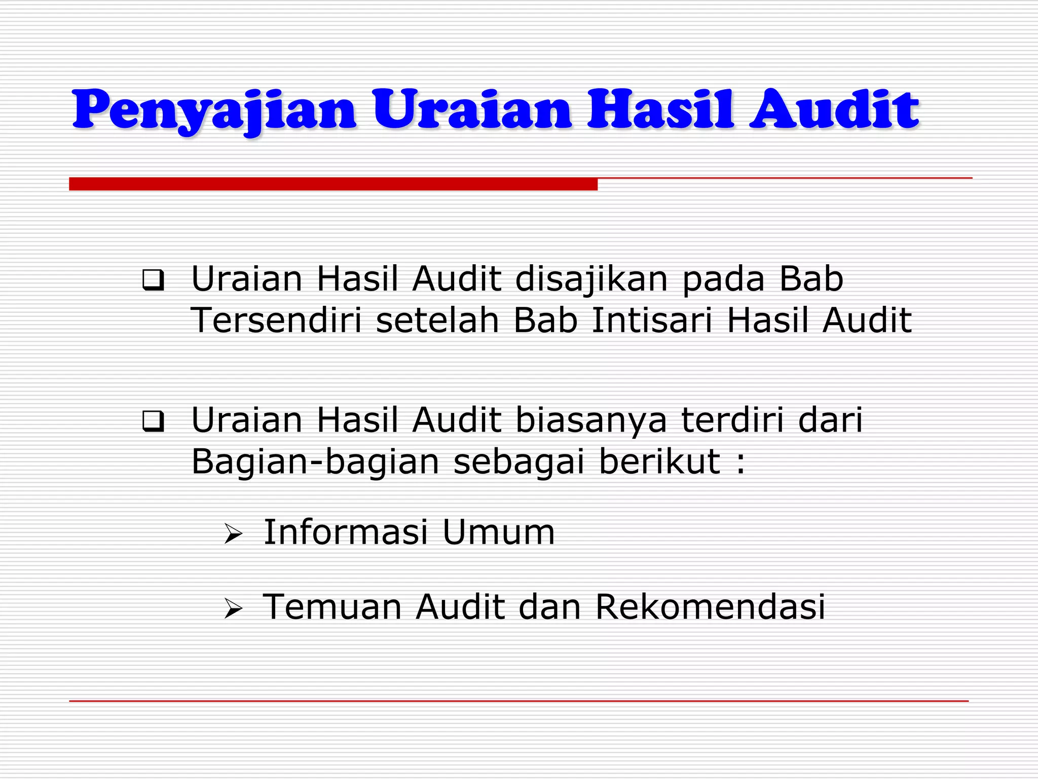 Pelatihan Laporan Hasil Audit (Buku-6 KPA ) | PDF