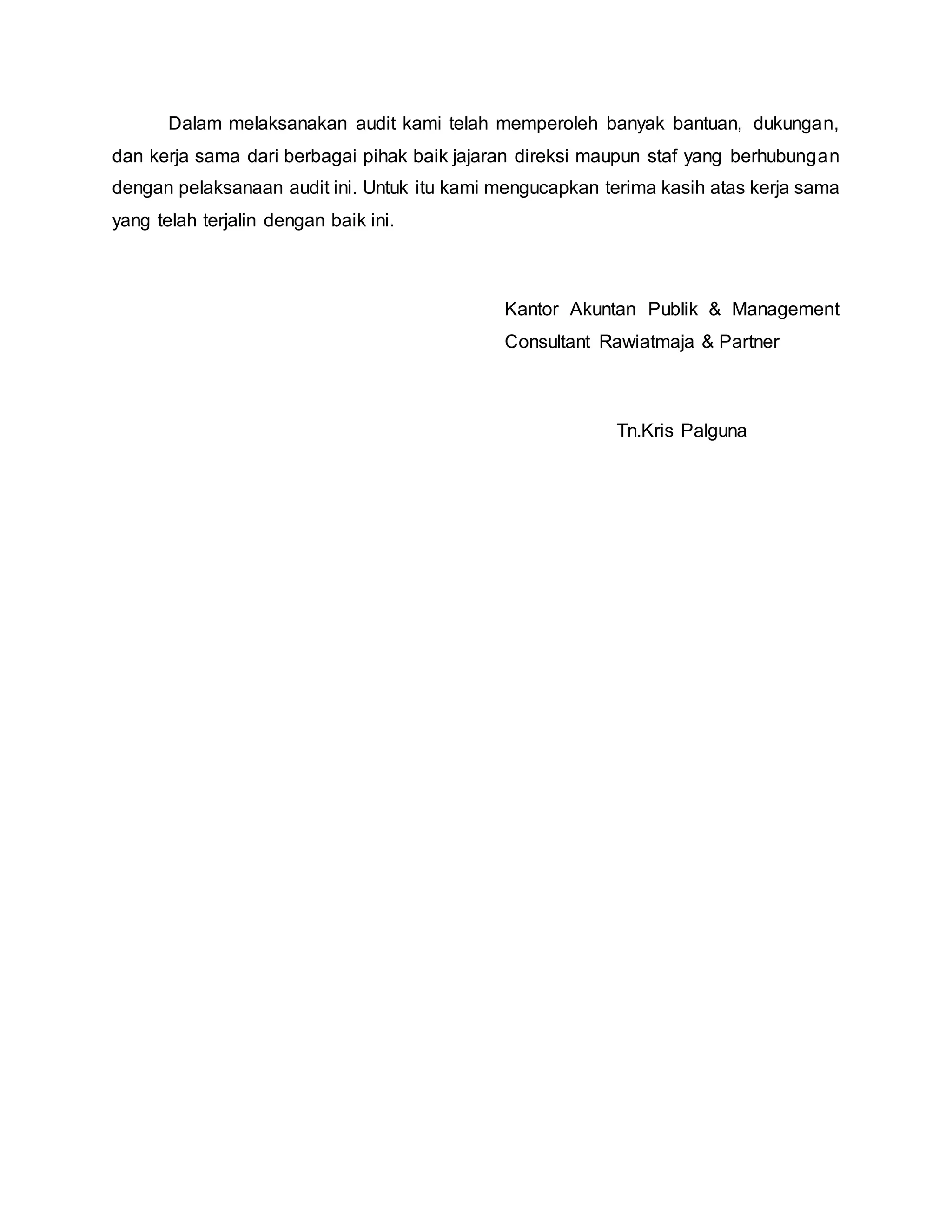 Laporan hasil audit manajemen | DOCX