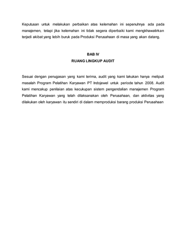 Laporan hasil audit manajemen | DOCX