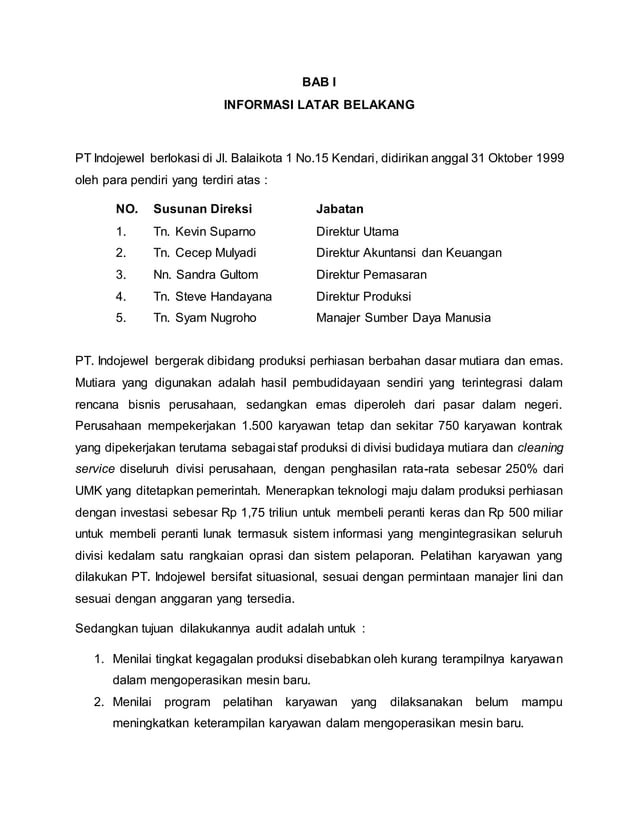 Laporan hasil audit manajemen | DOCX