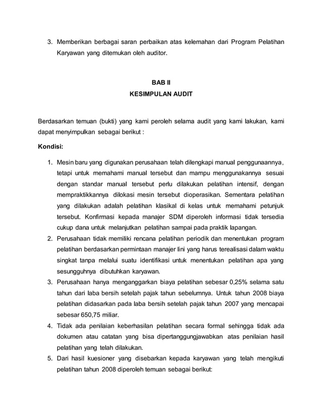 Laporan hasil audit manajemen | DOCX