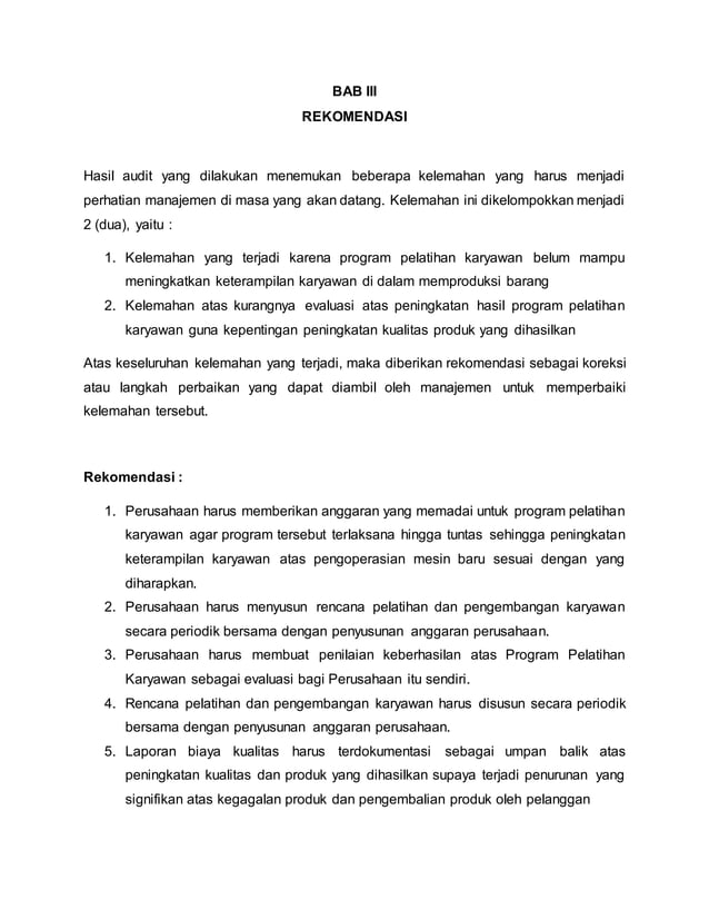 Laporan hasil audit manajemen | DOCX