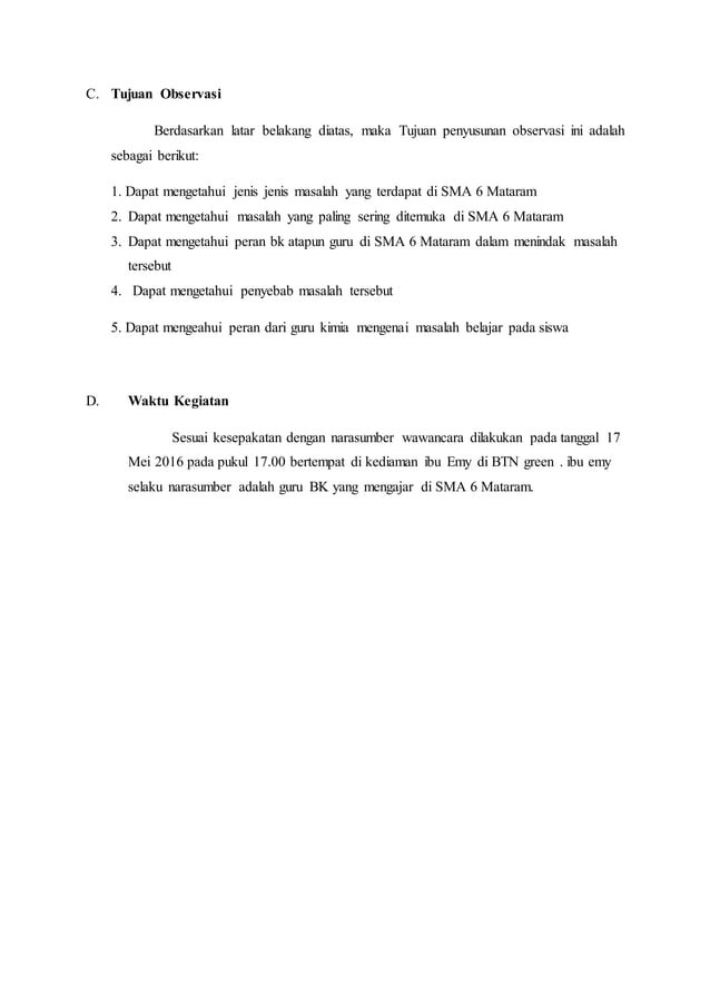 Laporan hasil observasi bk | DOCX