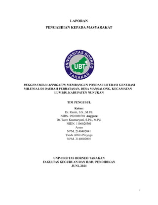 REGGIO EMILIA APPROACH: MEMBANGUN PONDASI LITERASI GENERASI MILENIAL DI ...