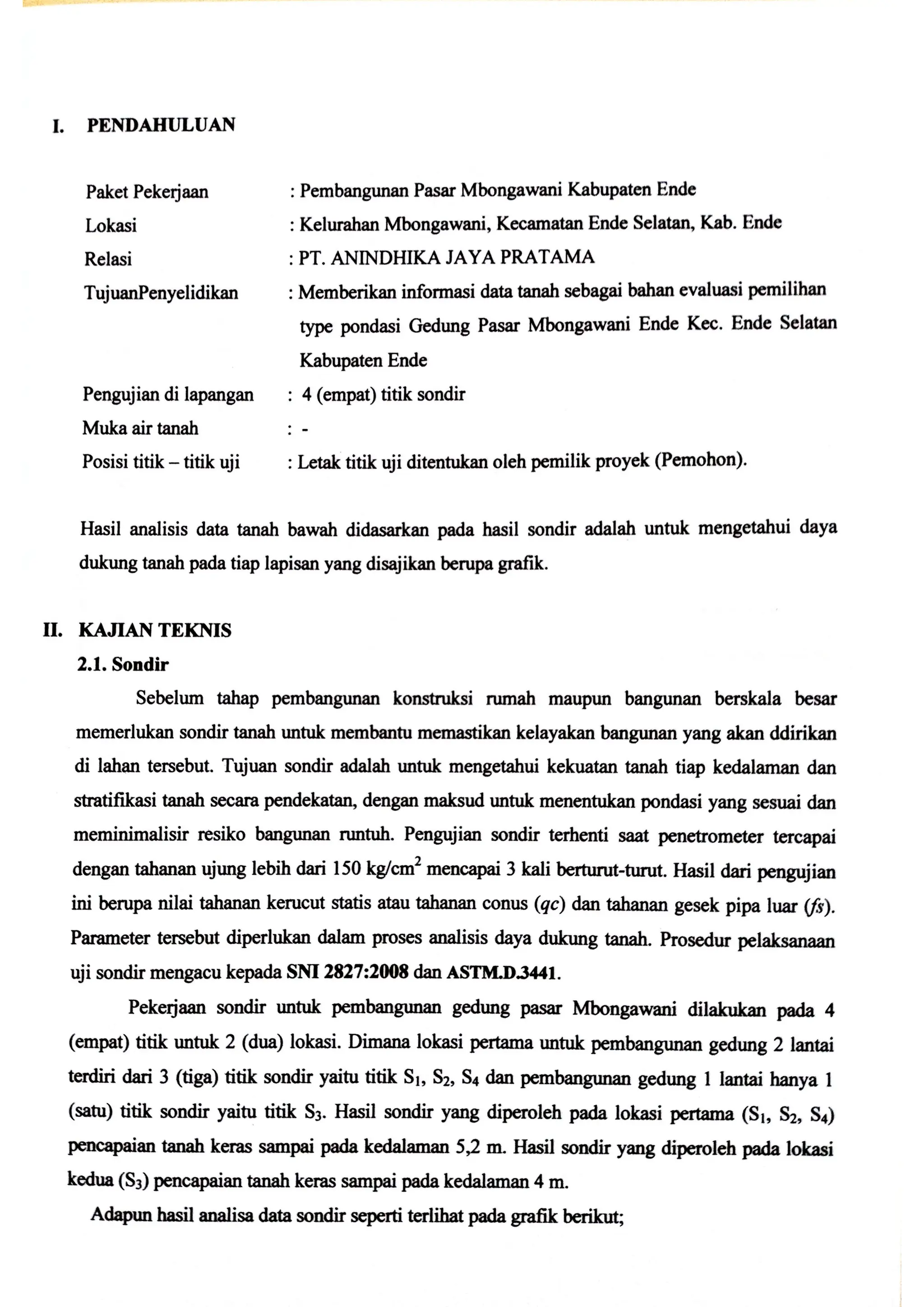 LAPORAN HASIL PENYELIDIKAN TANAH atau SONDIR | PDF