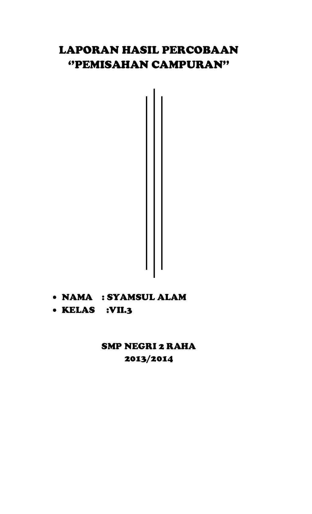 Laporan hasil percobaan