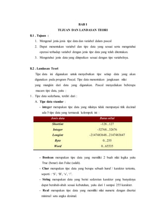 TIPS-DATA-DASAR-PASCAL | PDF