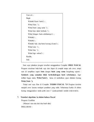 Laporan hasil praktikum modul i pengenalan pascal | DOCX