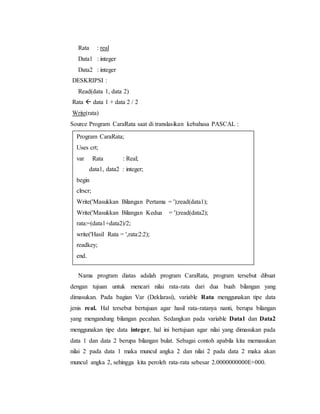 Laporan hasil praktikum modul i pengenalan pascal | DOCX