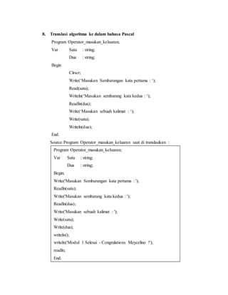 Laporan hasil praktikum modul i pengenalan pascal | DOCX