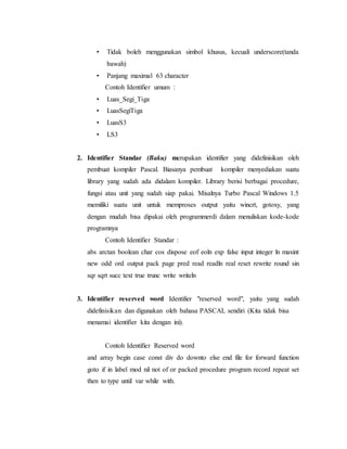 Laporan hasil praktikum modul i pengenalan pascal | DOCX