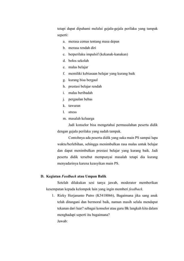 Laporan Hasil Presentasi Kelompok 3.pdf. | PDF