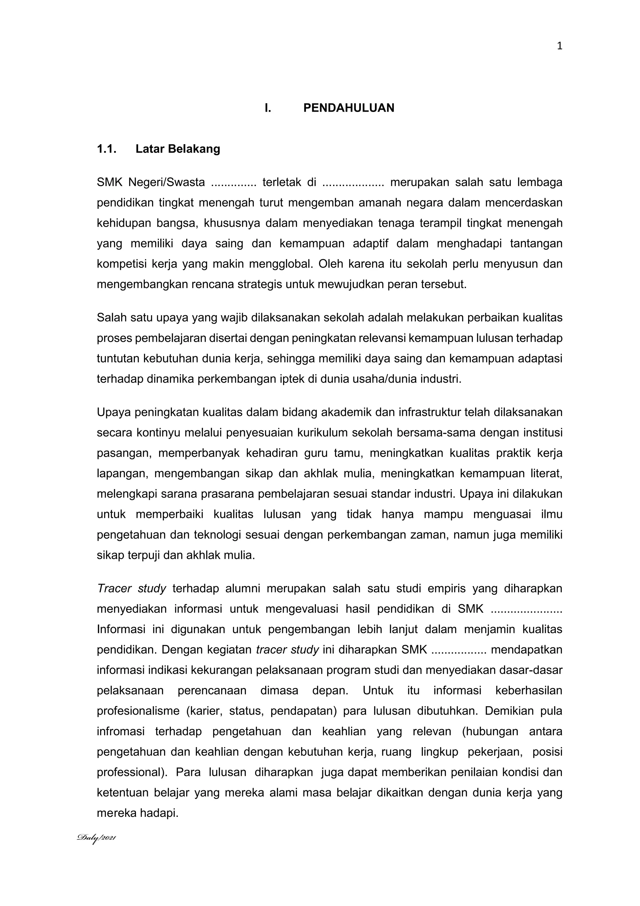 Laporan hasil tracer study smk | PDF