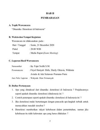 Laporan hasil wawancara kelompok 4 | DOCX