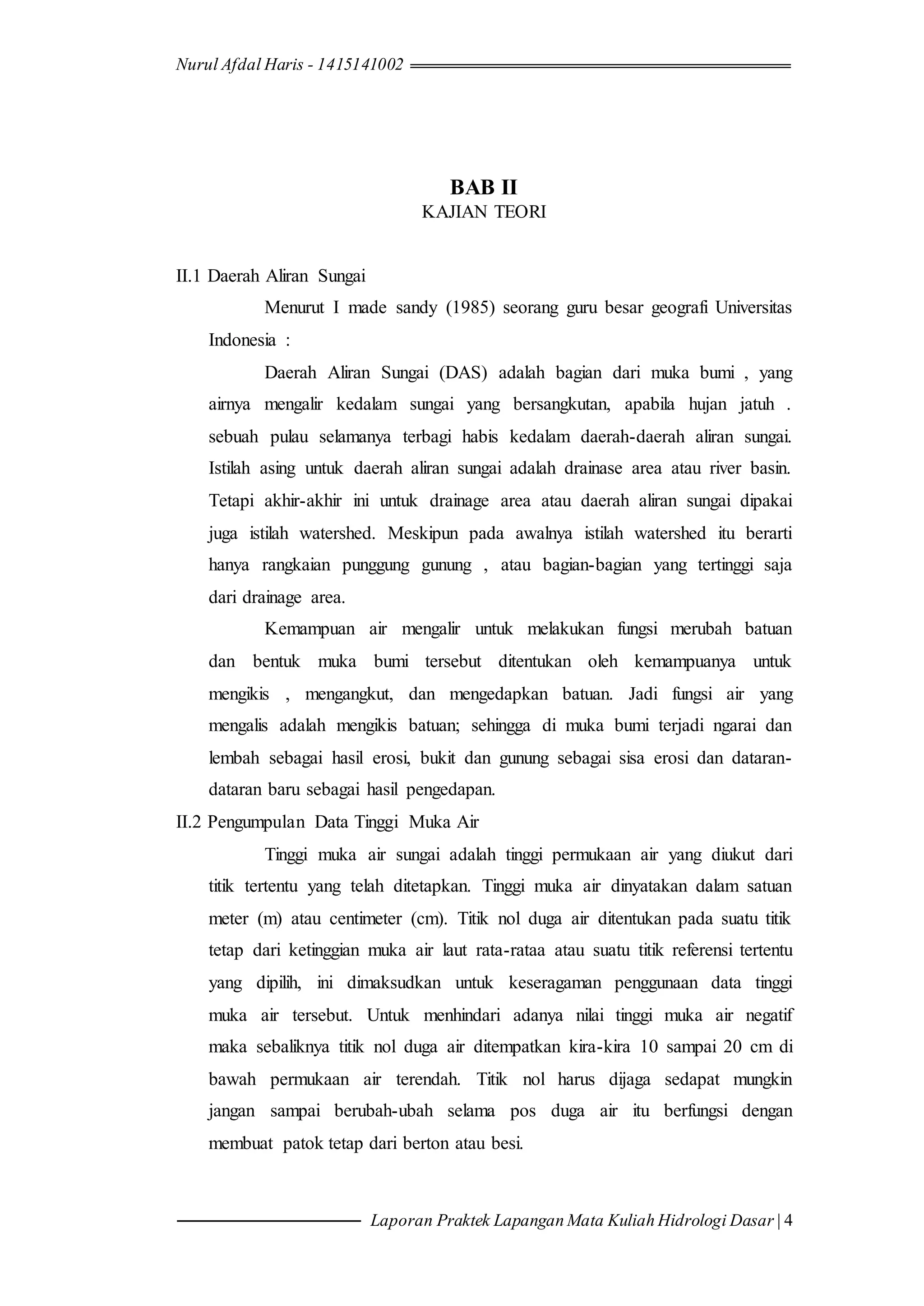 Laporan Hidrologi Dasar | DOCX