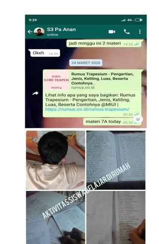 Laporan Pembelajaran di Rumah Selama Tanggap Darurat Korona "Home Learning Report" (HLR) SMPN 3 ...