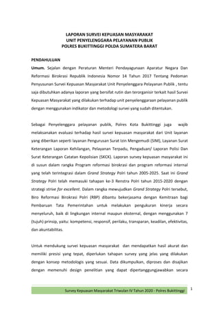Laporan Indek Kepuasan Masyarakat Triwulan IV 2020 | PDF
