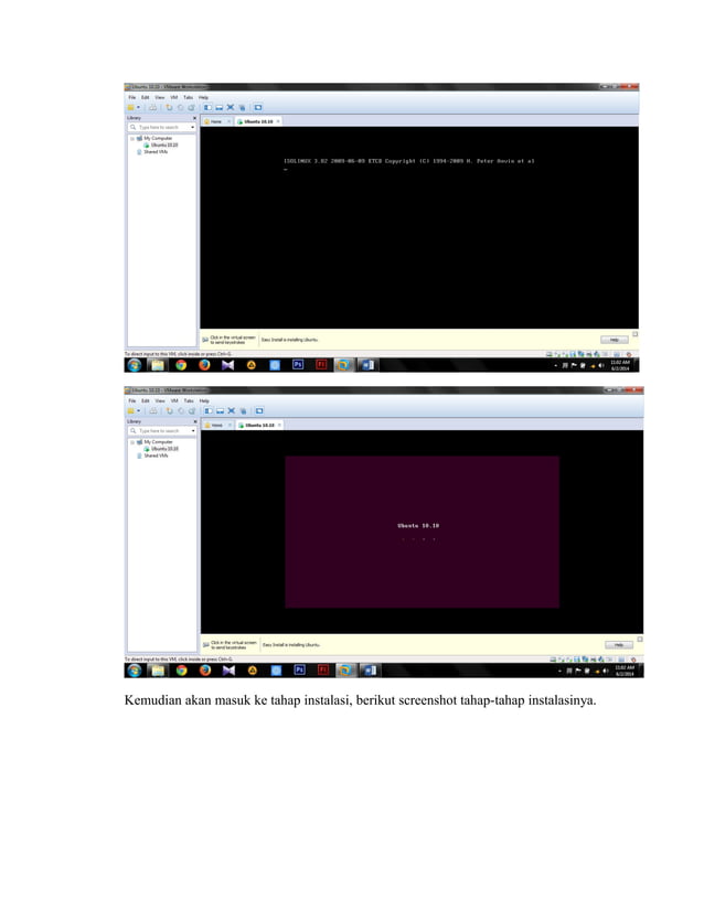Instalasi ubuntu 10.10 via VM Ware | DOC