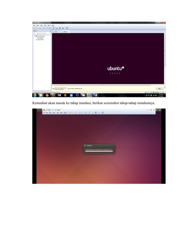 Laporan instalasi ubuntu 14.10 Via VM Ware | PDF