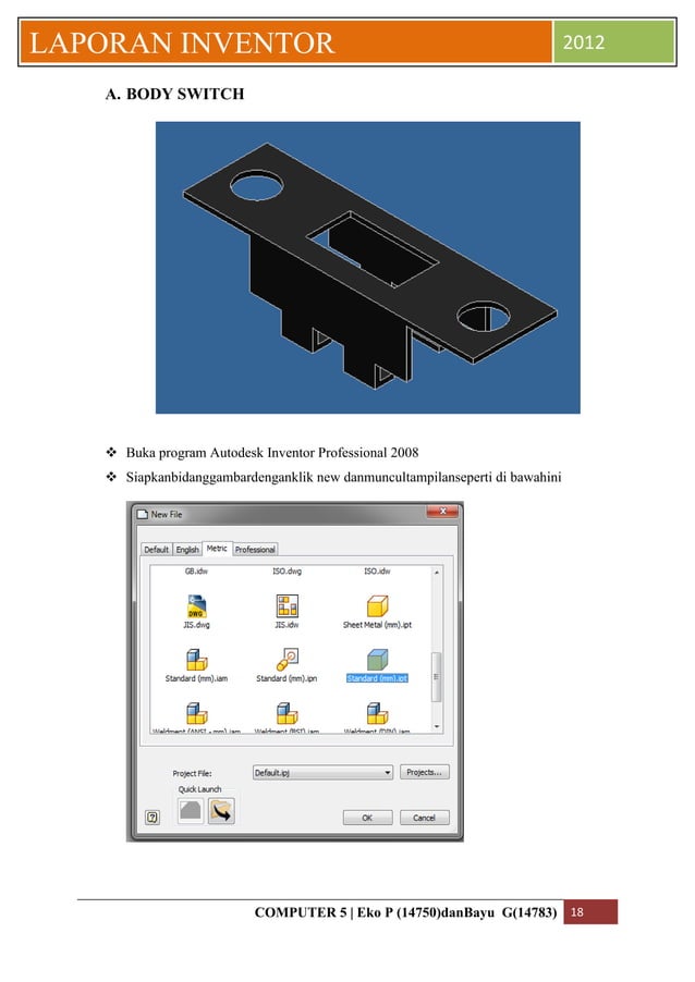 Laporan Autodesk Inventor | PDF