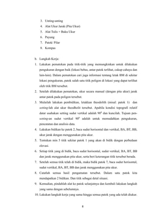 Laporan Polygon dan Thachymetri | DOCX