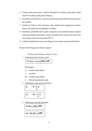 Laporan Polygon dan Thachymetri | DOCX