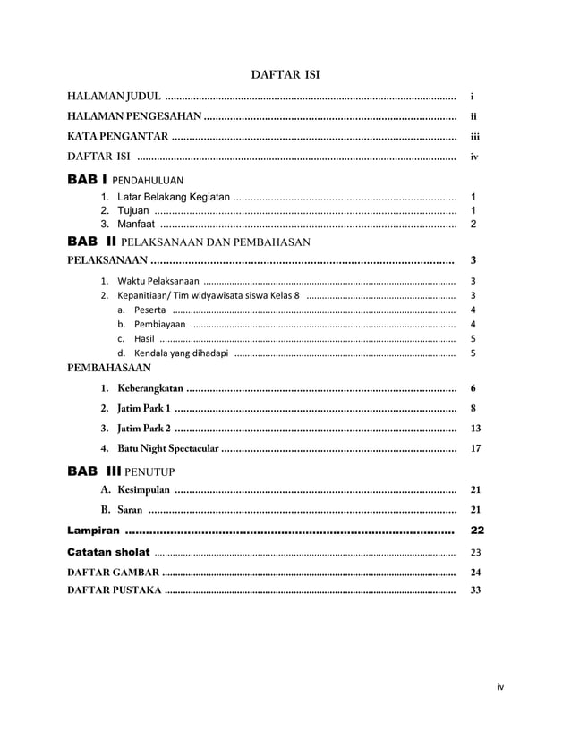 Contoh LAPORAN Widyawisata SMP | PDF