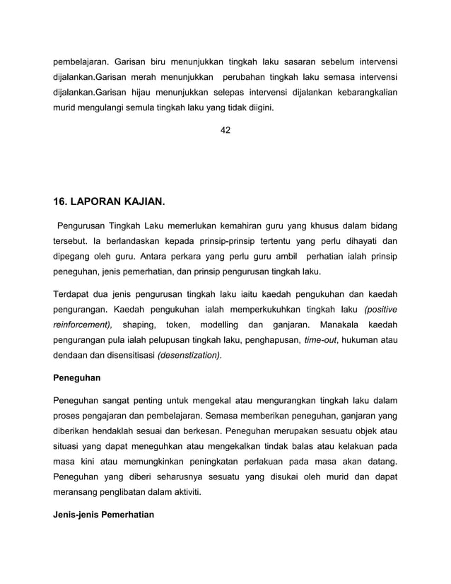 CONTOH LAPORAN KAJIAN KES TINGKAH LAKU | DOC