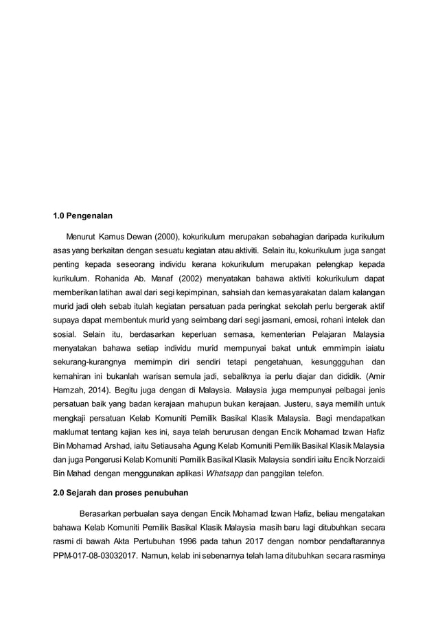 Laporan kajian kes basikal klasik | DOCX