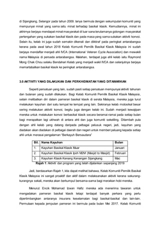 Laporan kajian kes basikal klasik | DOCX