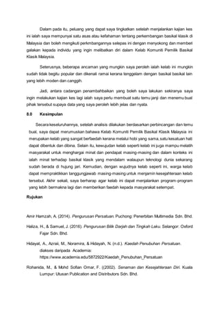 Laporan kajian kes basikal klasik | DOCX