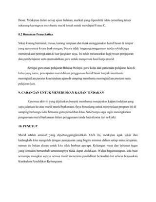 Laporan kajian tindakan bahasa melayu | DOCX