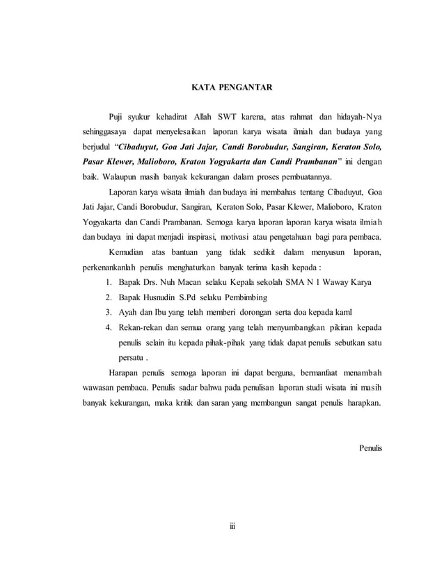 Laporan karya wisata ilmiah dan budaya ke solo | DOCX