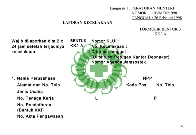 Laporan kecelakaan kerja | PPT