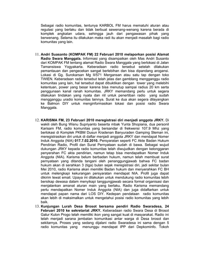 Laporan kegiatan jrky triwulan IV | DOC