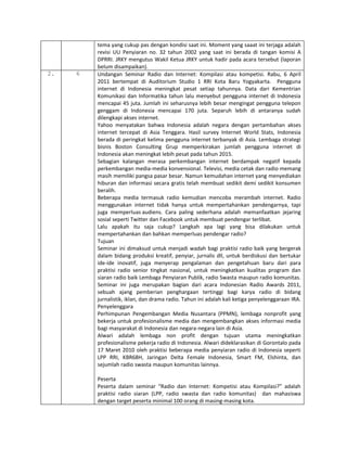 Laporan kegiatan jrky triwulan IX | PDF