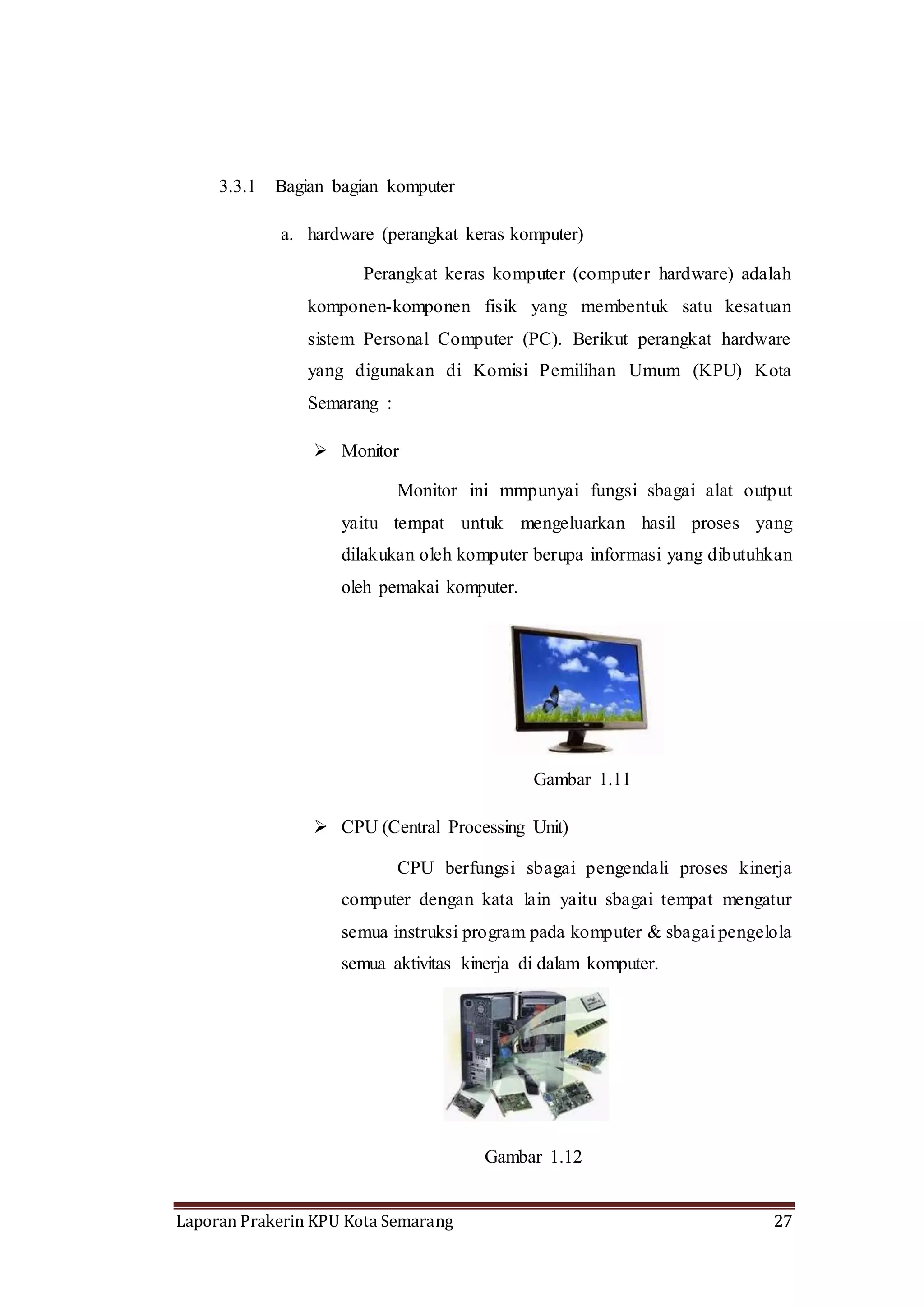 Laporan Prakerin di KPU Kota Semarang | DOCX