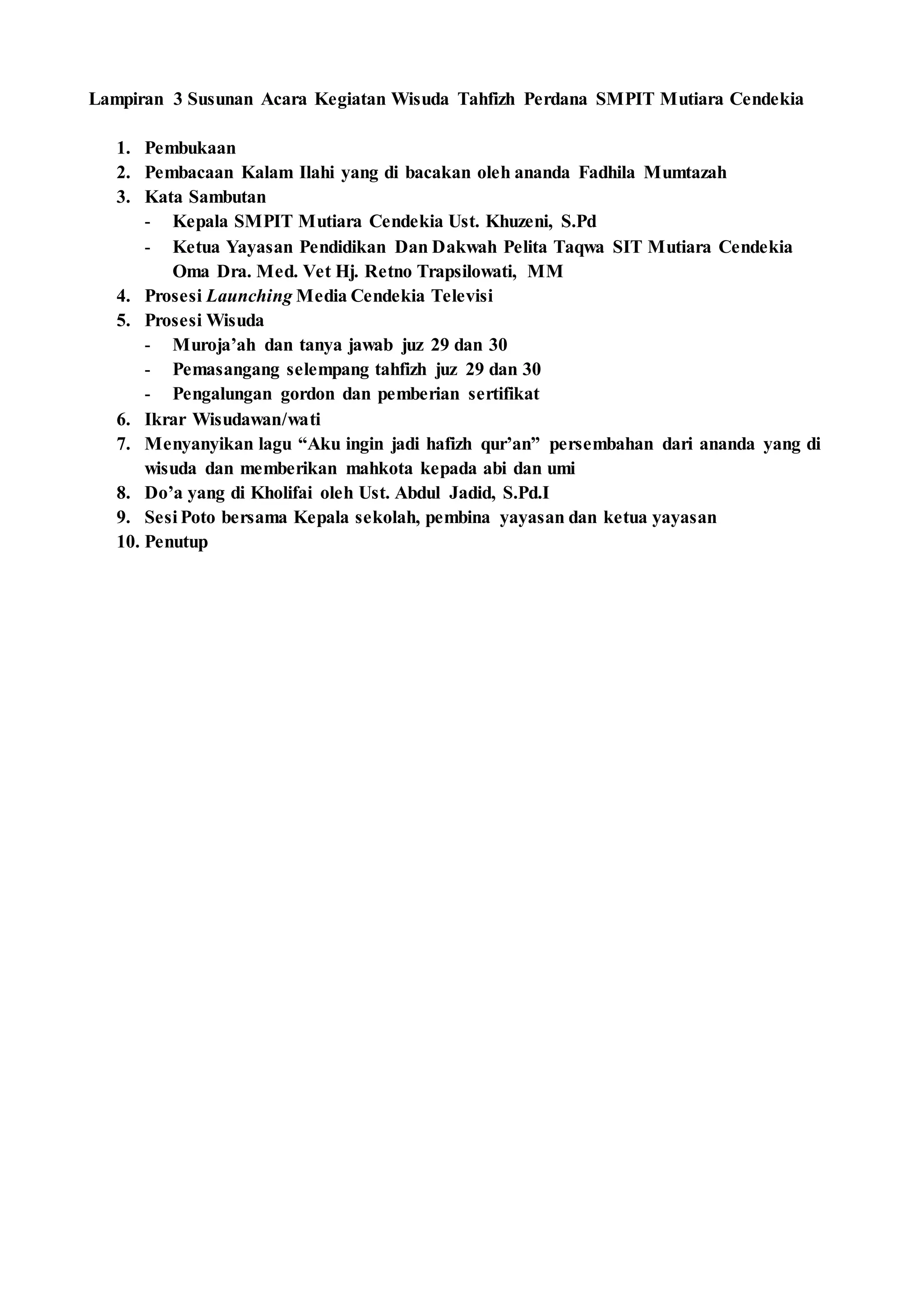 Laporan kegiatan wisuda tahfizd 2020 (autosaved) | DOCX