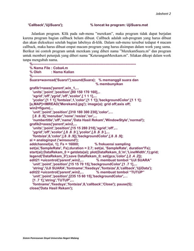 Laporan Matlab | DOC