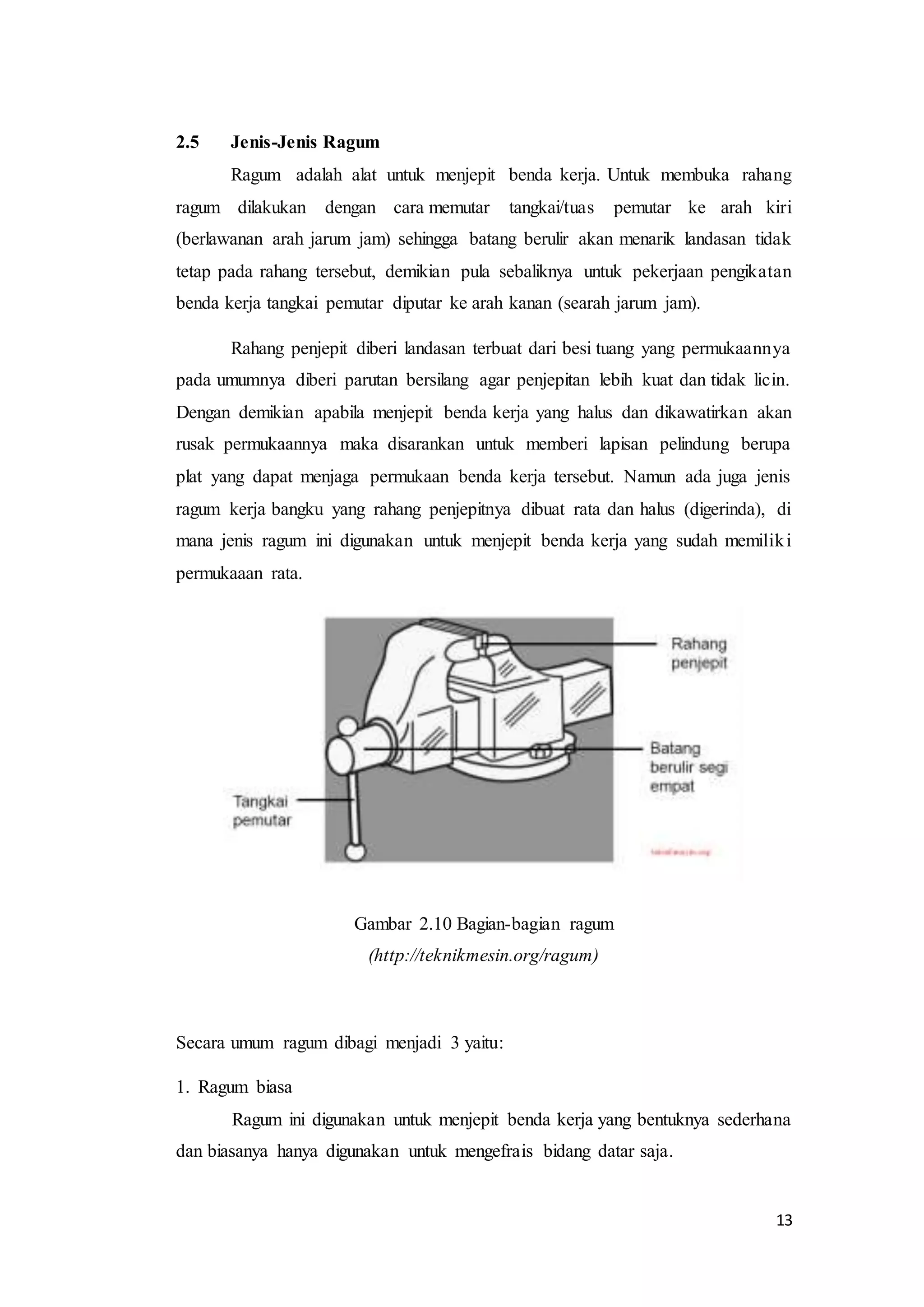 Laporan Kerja Bangku Teknik Mesin USU | DOCX