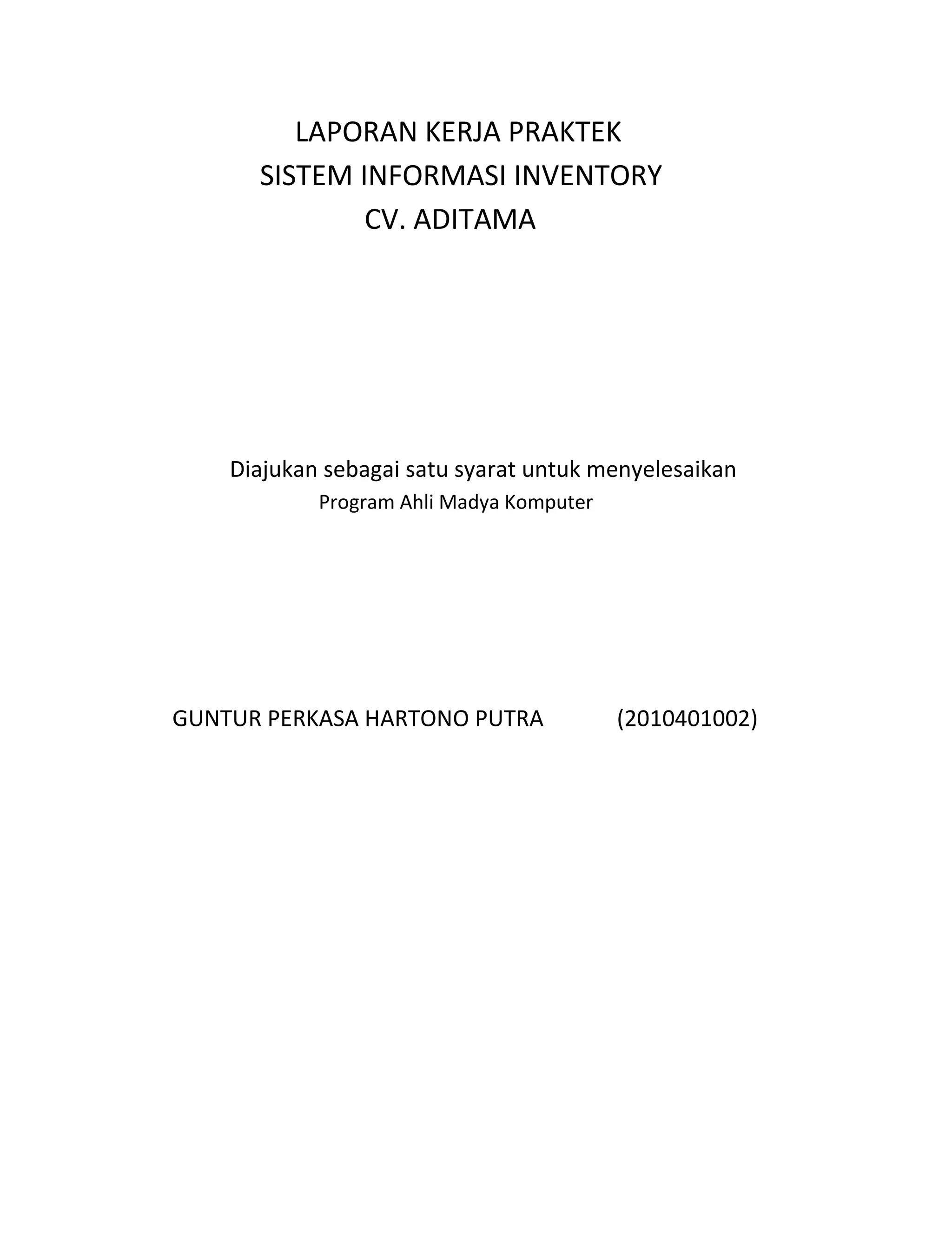 Laporan kerja praktek | DOCX