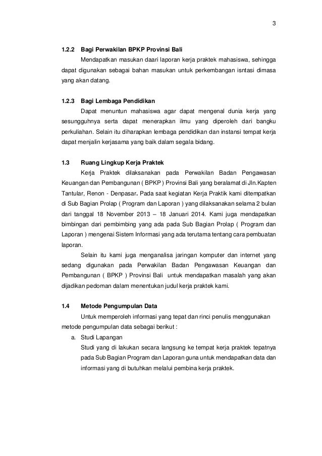 Laporan Kerja Praktek Stikom Bali