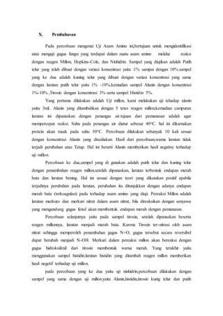 laporan uji asam amino | PDF