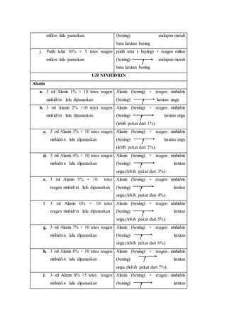 laporan uji asam amino | PDF