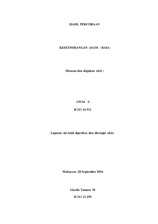 Laporan kesetimbangan asam basa | DOCX