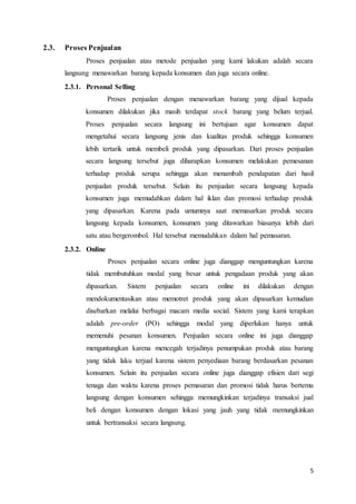 Laporan Selling Project | DOCX