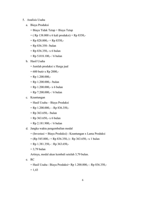 Laporan kewirausahaan telor asin | PDF