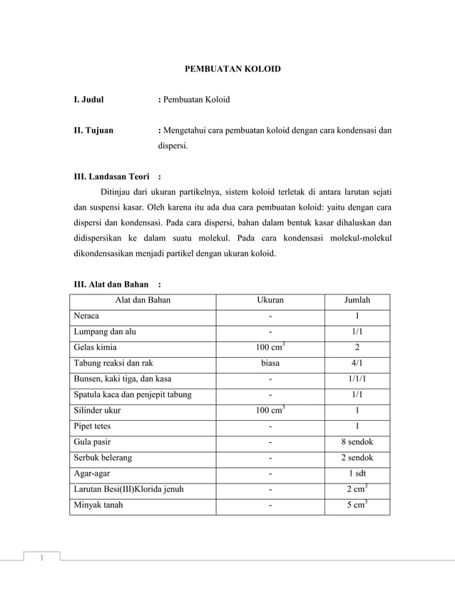 Koloid dan Efek Tyndall | DOCX