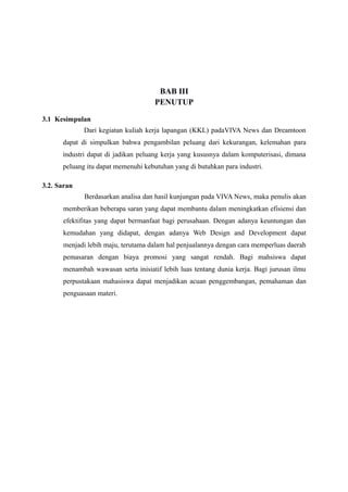 Laporan KKL Rio, dkk. 2014 UDINUS | DOC